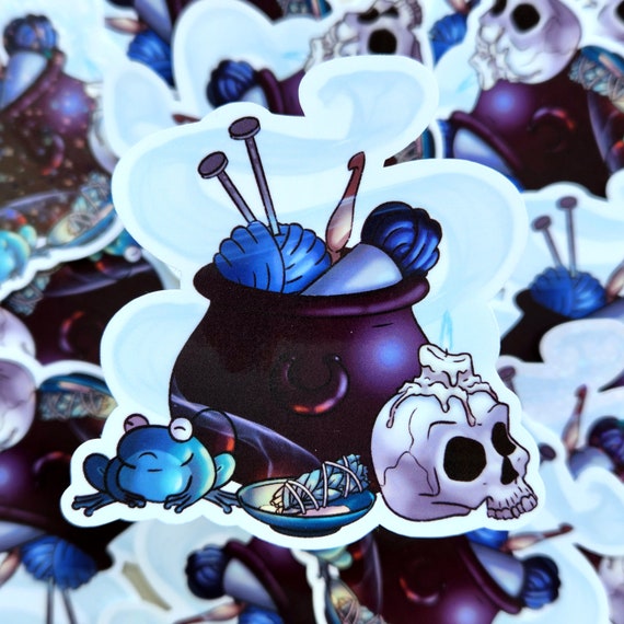 Magical Yarn Sticker Halloween Yarn Sticker Yarn Cauldron - Etsy