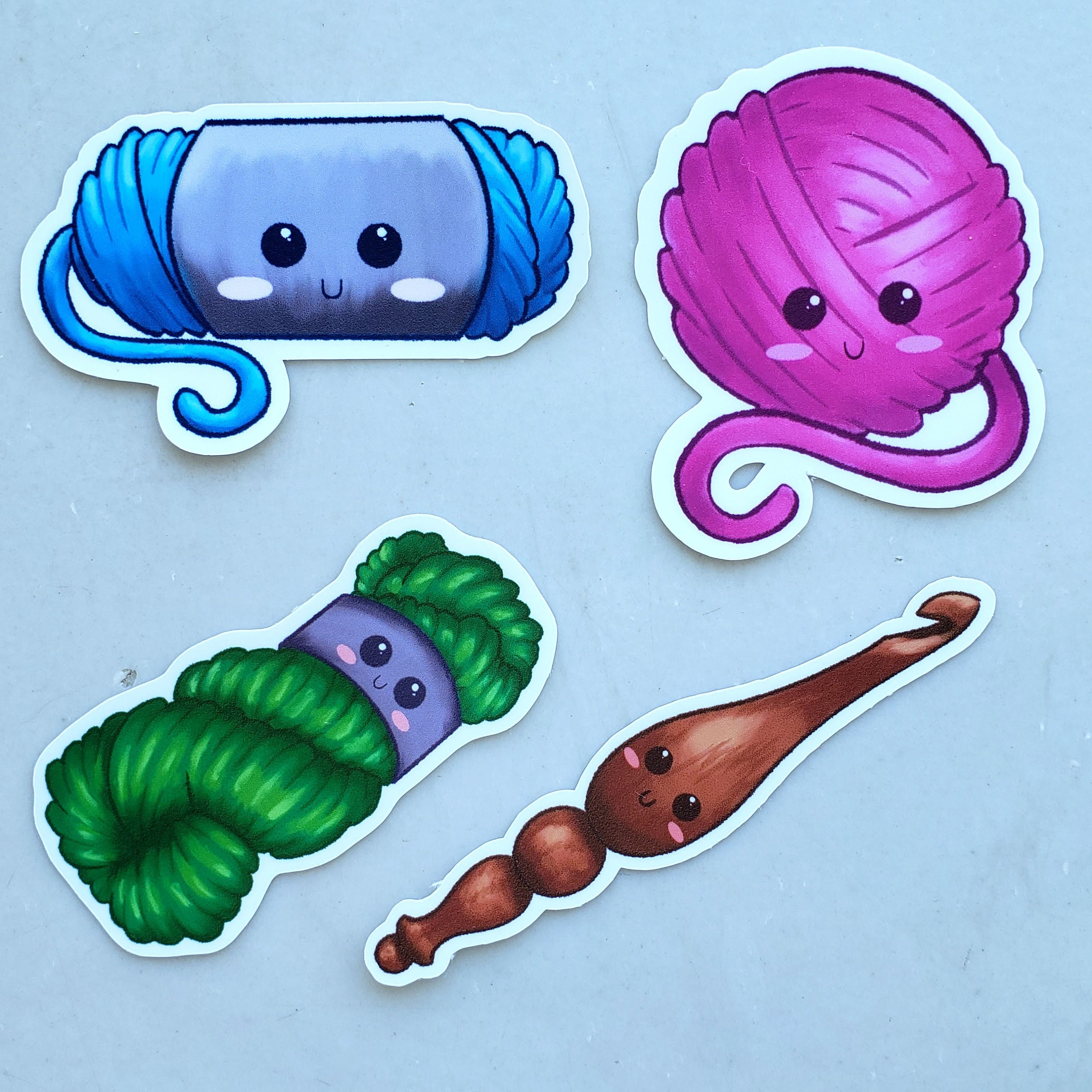 Small Yarn Themed Sticker Bundle Cute Yarn Stickers Cute - Etsy