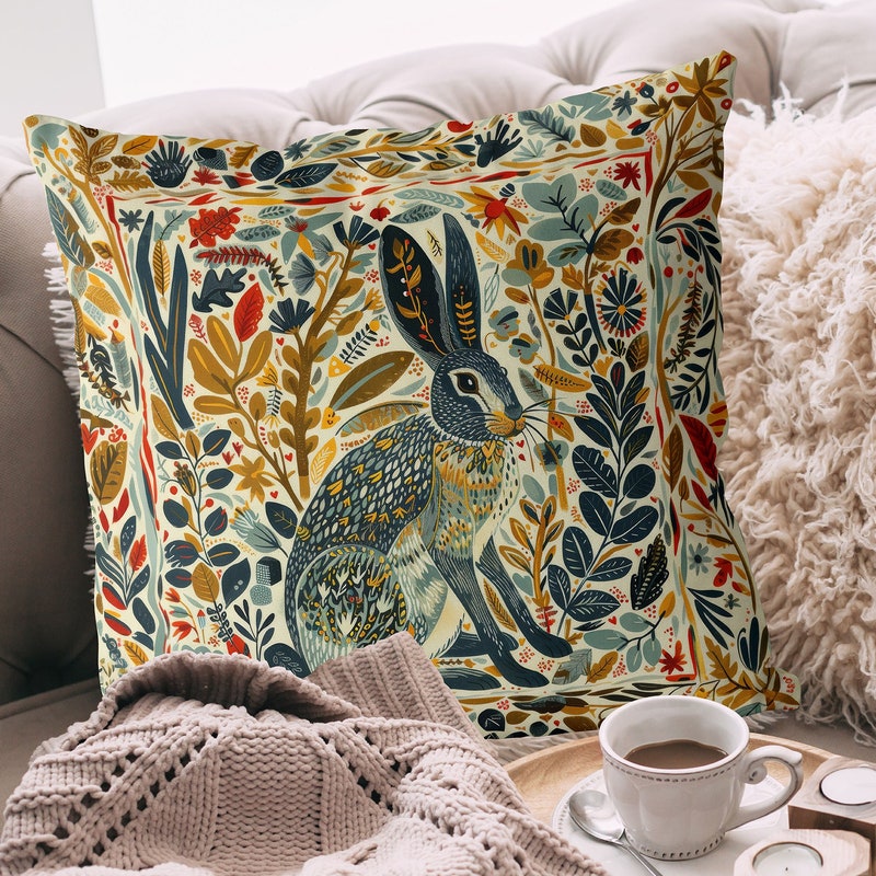 Rabbit Cushion - Etsy