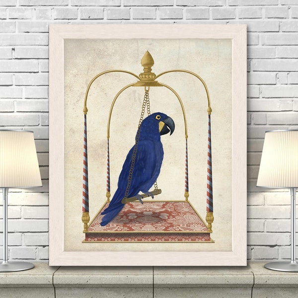 Blue Parrot Art - Etsy