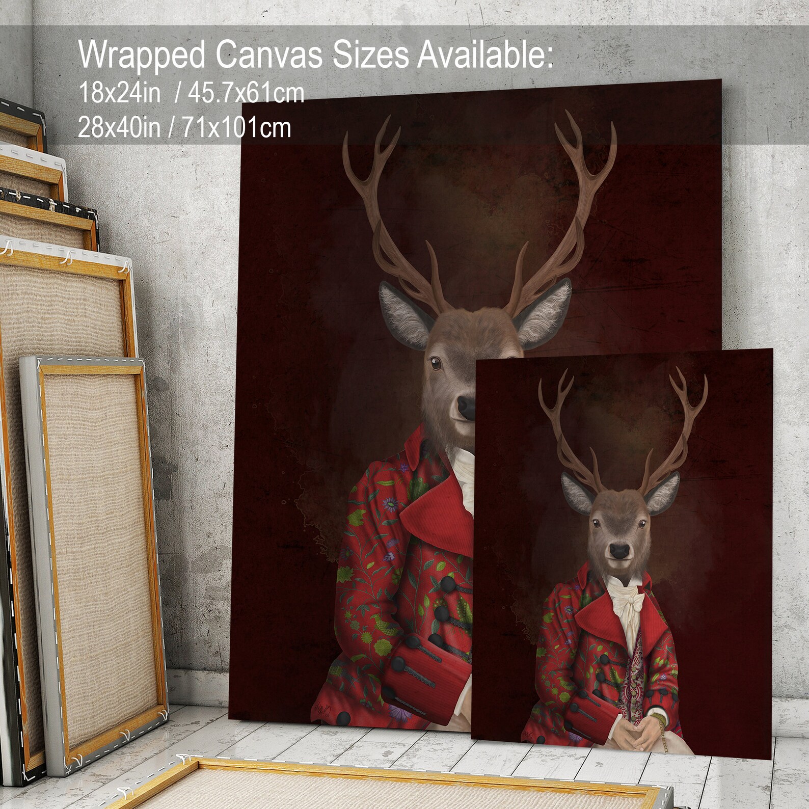 Limited Edition Deer Painting - Lord Becket Portrait - Regency Decor ...