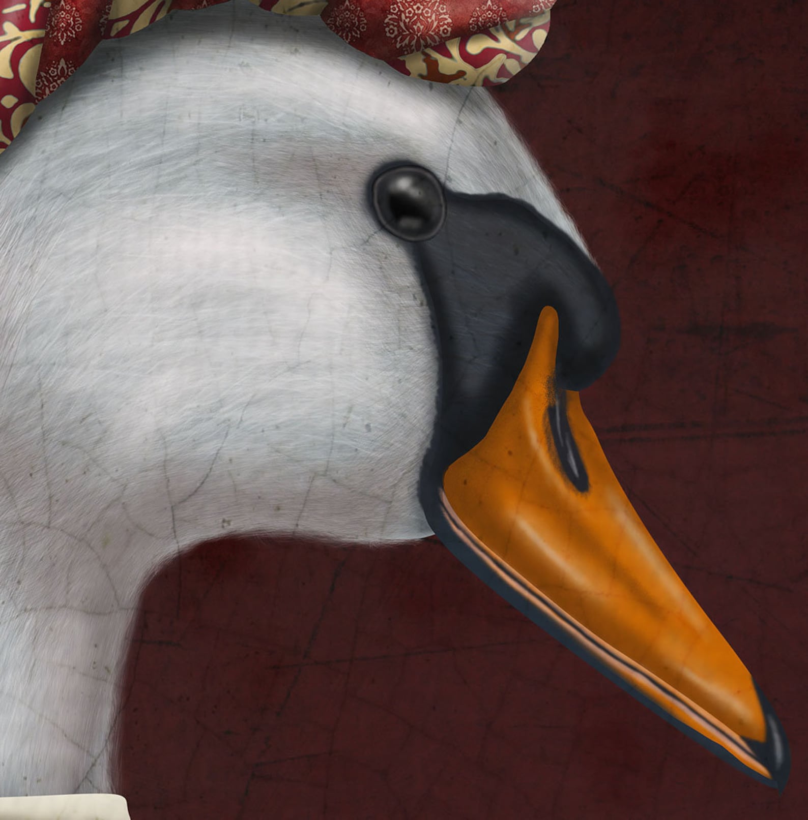 LIMITED EDITION - Set of 2 Swan Paintings Anthropomorphic Large Canvas ...