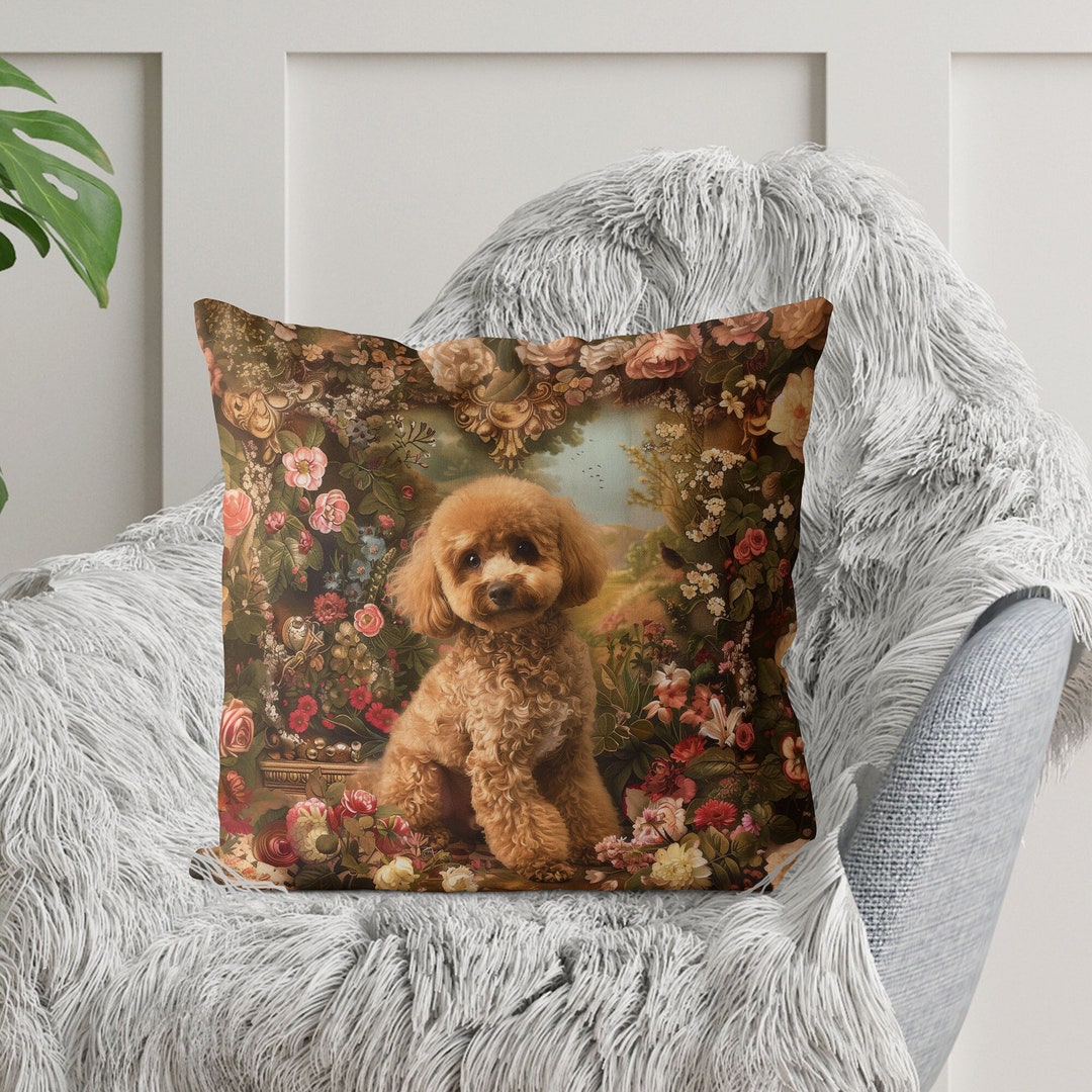 Brown Poodle Dog Pillow Cover - Print Both Sides - Cute Poodle Gift ...