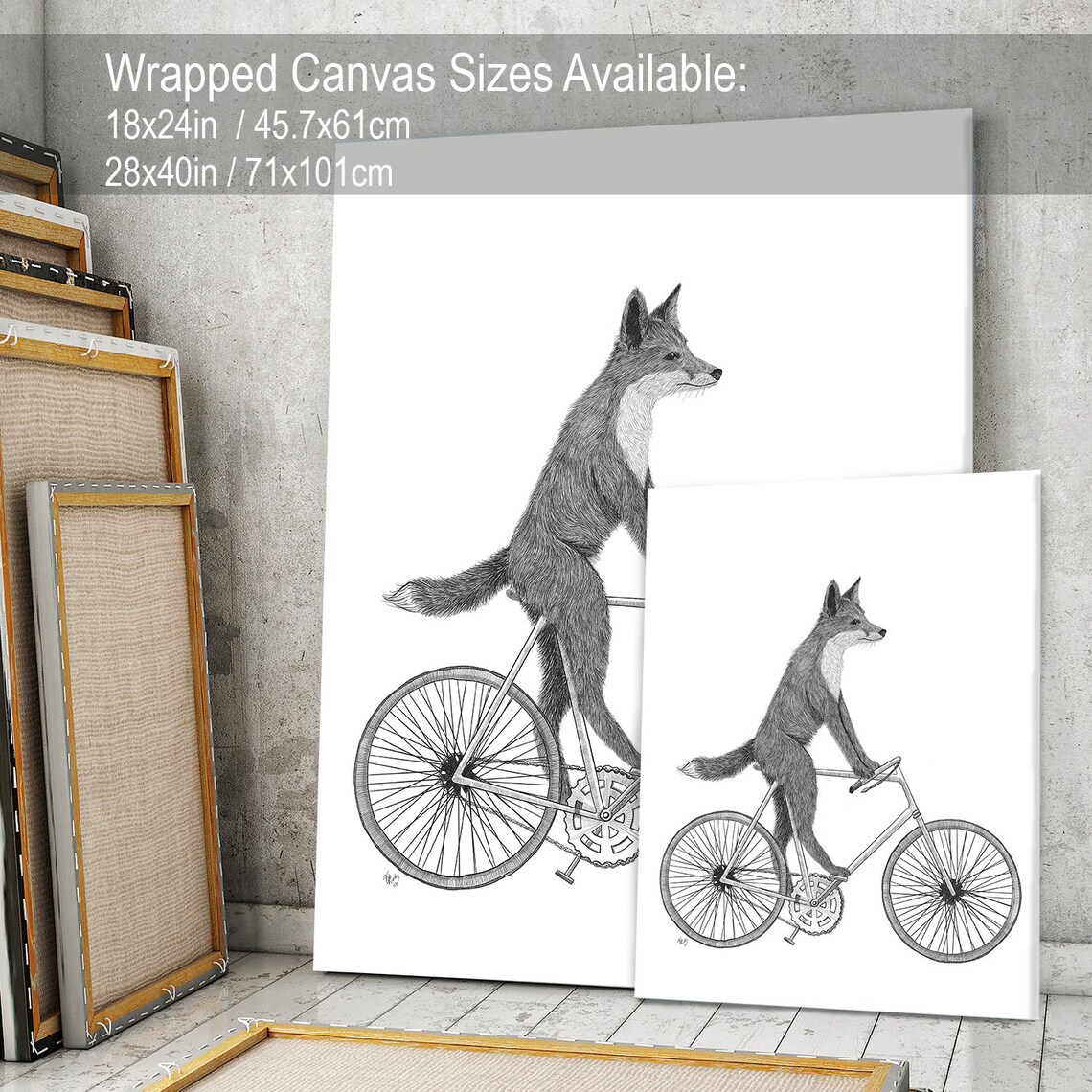 Fox on Bicycle LIMITED EDITION Print, Fox Print, Fox Animal Wall Art ...