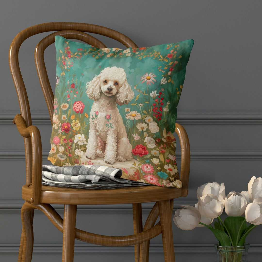 White Poodle Dog Pillow Cover – French Country Cottage Style - Etsy