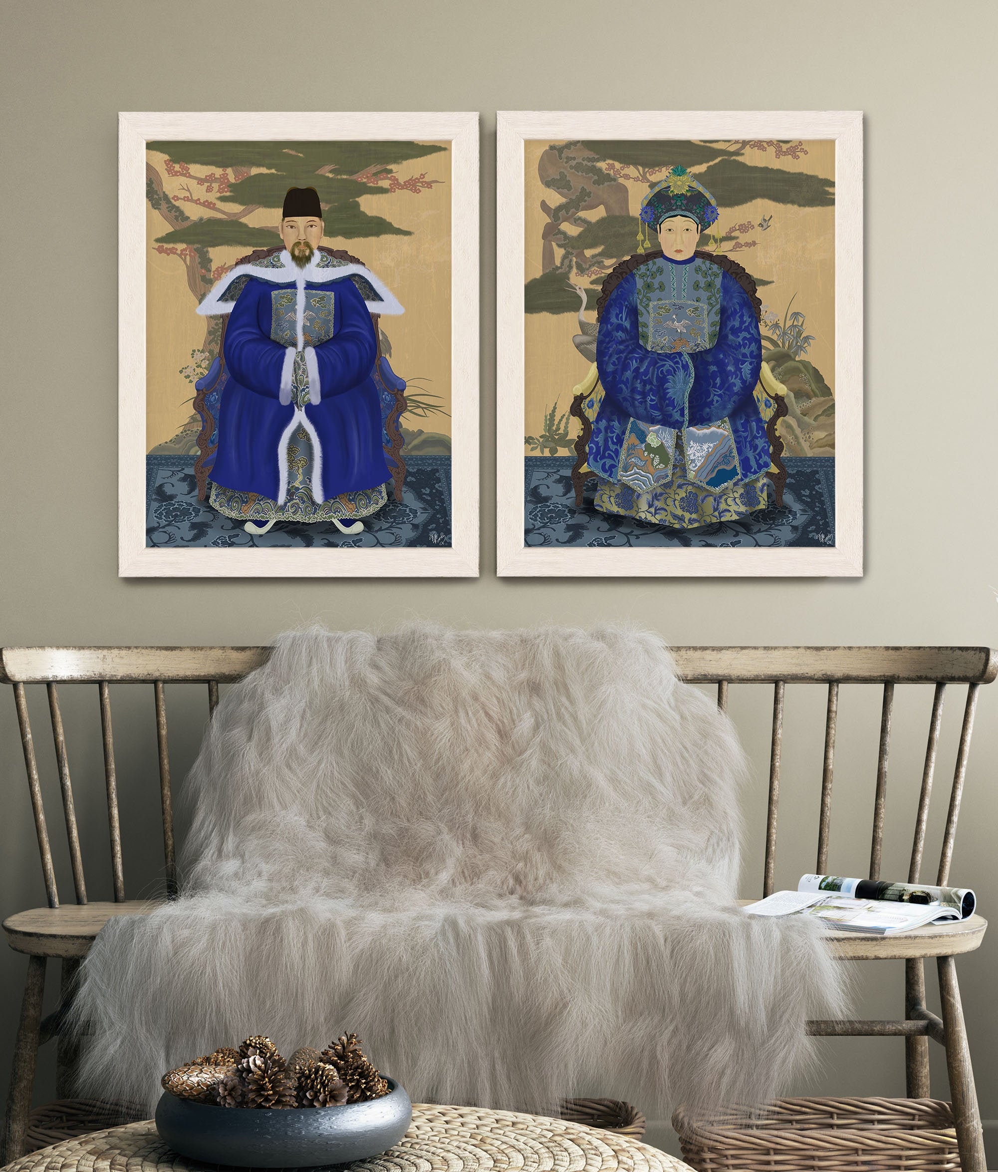 Emperor & Empress, Set of 2 Art Prints, Chinese Ancestor Print ...
