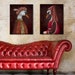 LIMITED EDITION - Set of 2 Swan Paintings Anthropomorphic Large Canvas ...