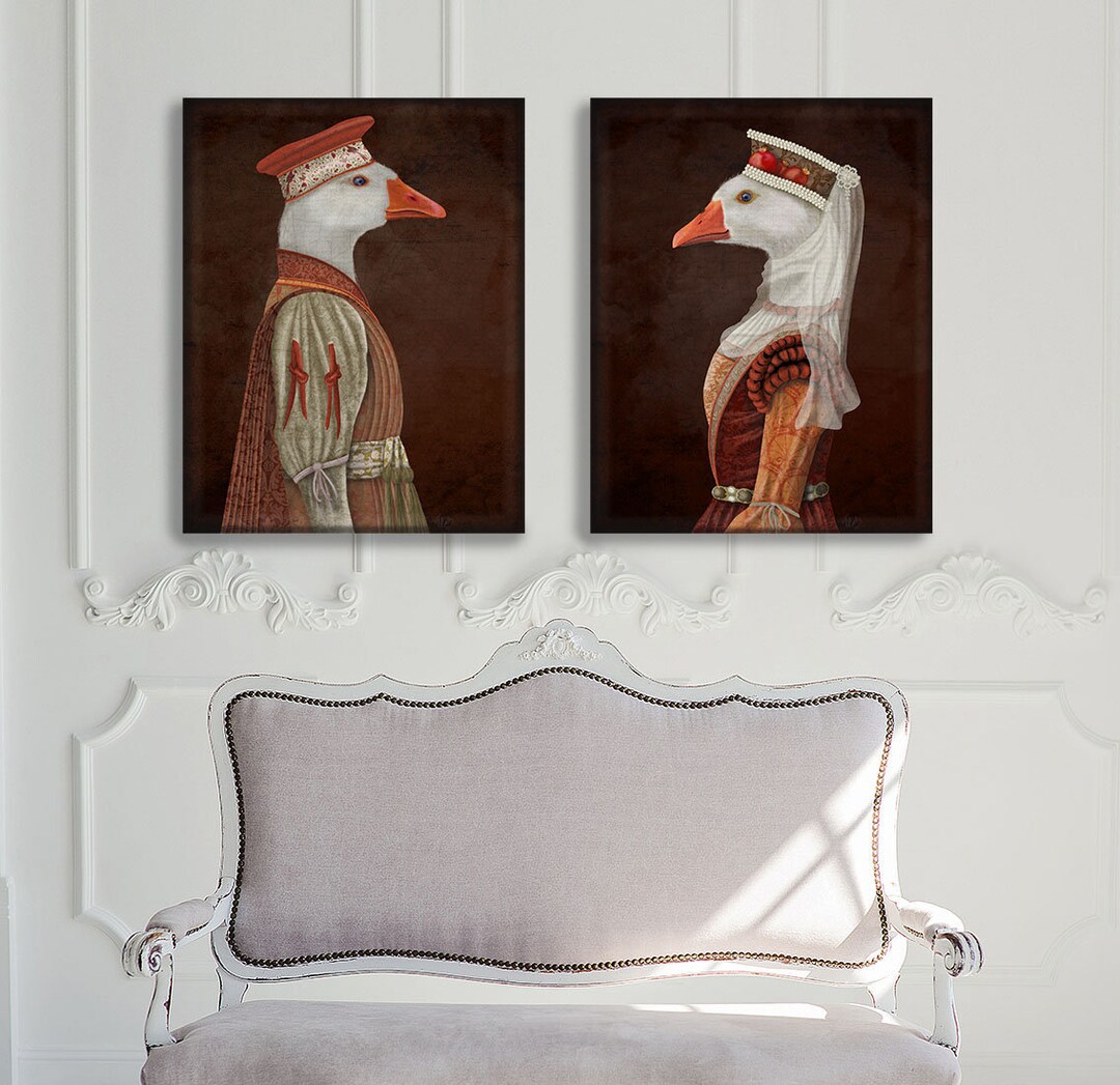Limited Edition - Pair of Geese Prints Large Canvas Wall Art ...