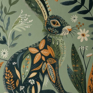 Nordic Style Hare Print Pillow Cover, Print Both Sides Handmade Cushion ...