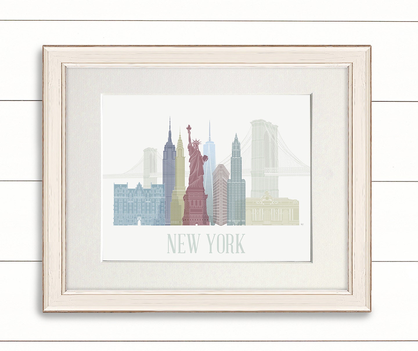 New York City Print New York Wall Art New York Skyline | Etsy