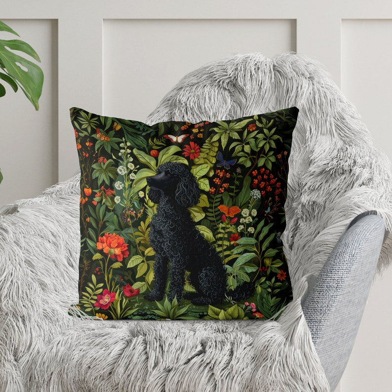 Black Poodle Dog Pillow Cover - Print Both Sides - Cute Poodle Gift ...