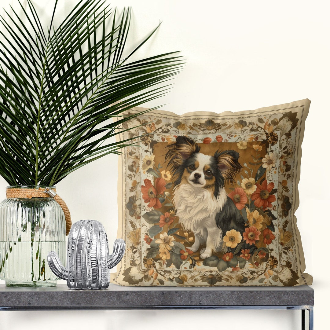 Papillon Dog Pillow Cover - Print Both Sides - Cute Papillon Gift Idea ...