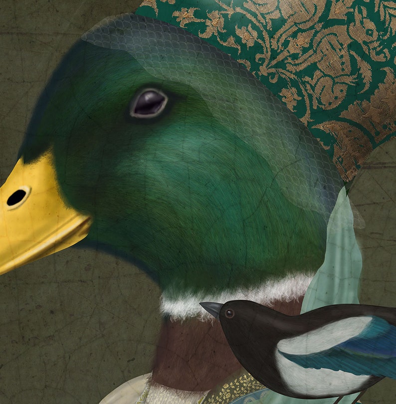 LIMITED EDITION - Anthropomorphic Art Set of 2 Duck Prints Unique ...
