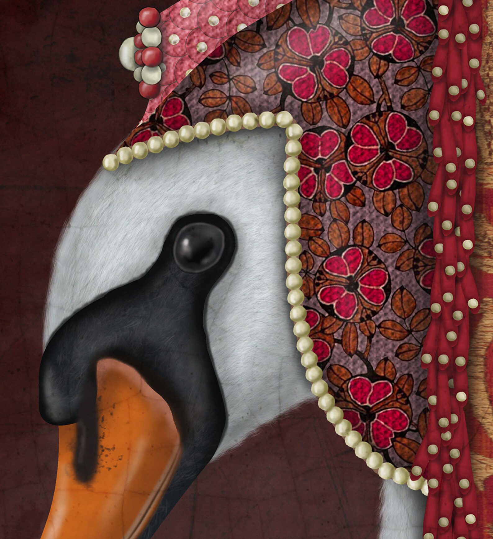 LIMITED EDITION - Set of 2 Swan Paintings Anthropomorphic Large Canvas ...
