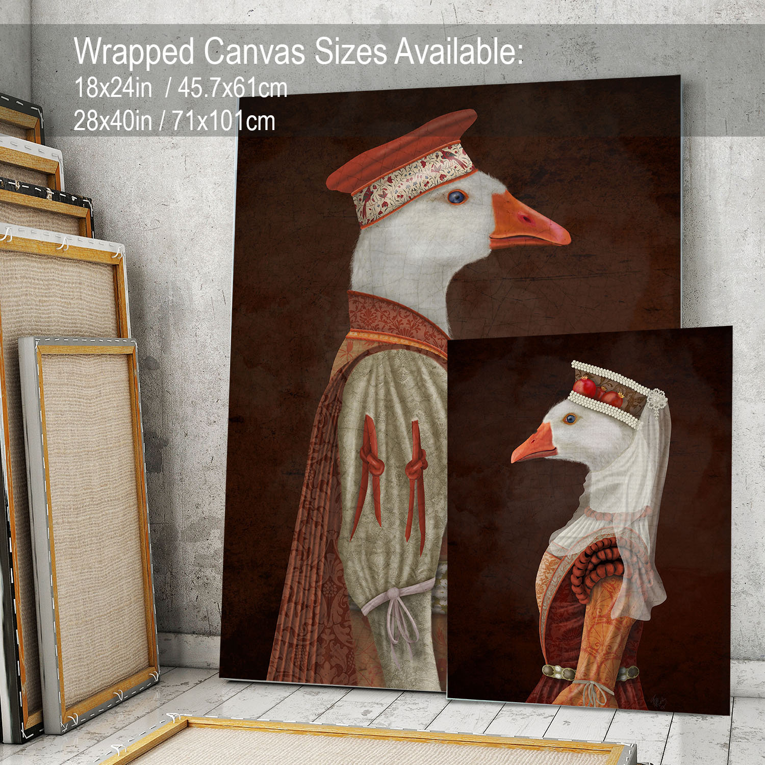 Limited Edition - Pair of Geese Prints Large Canvas Wall Art ...