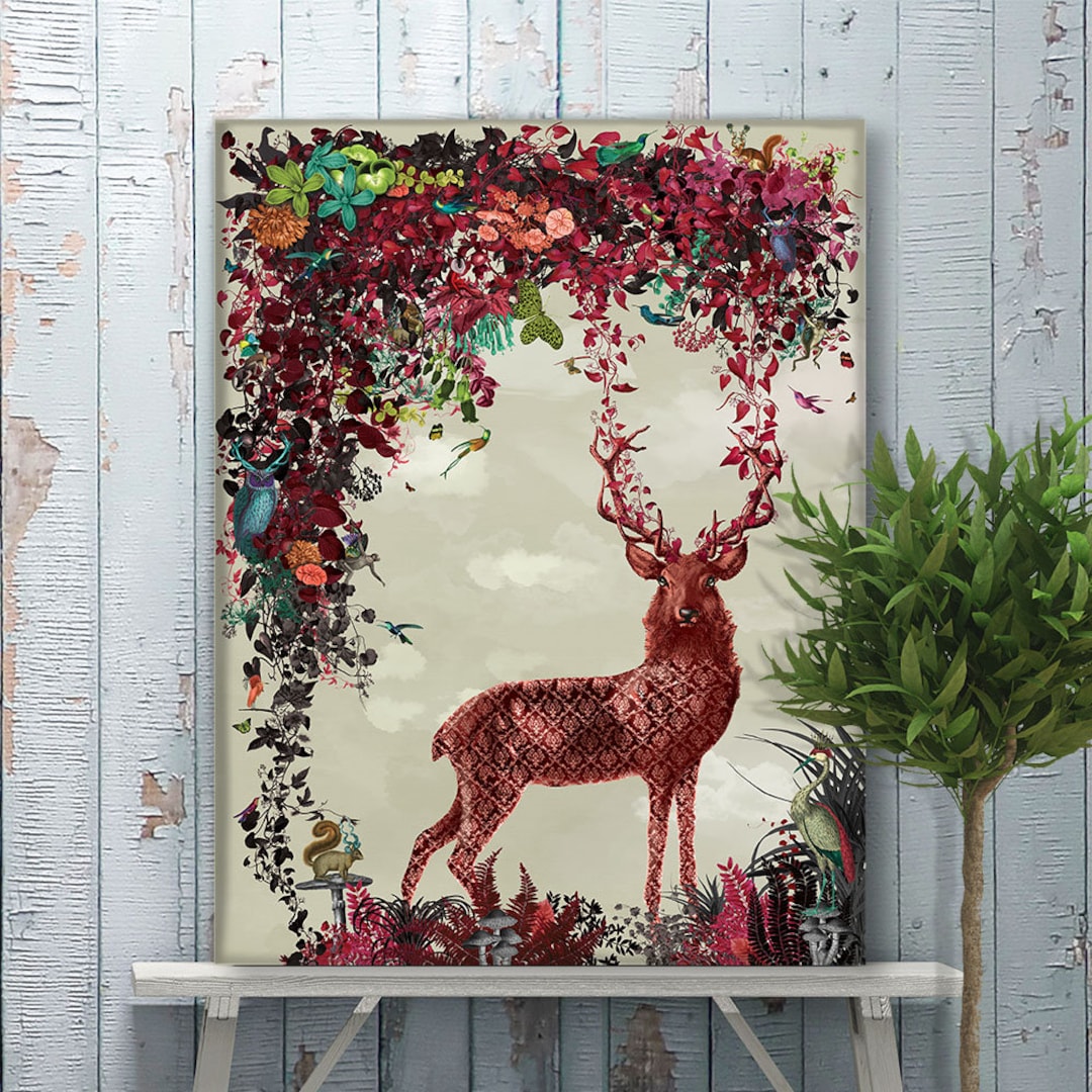 LIMITED EDITION Deer Print - the Paisley Deer Art Print, Woodland Decor ...
