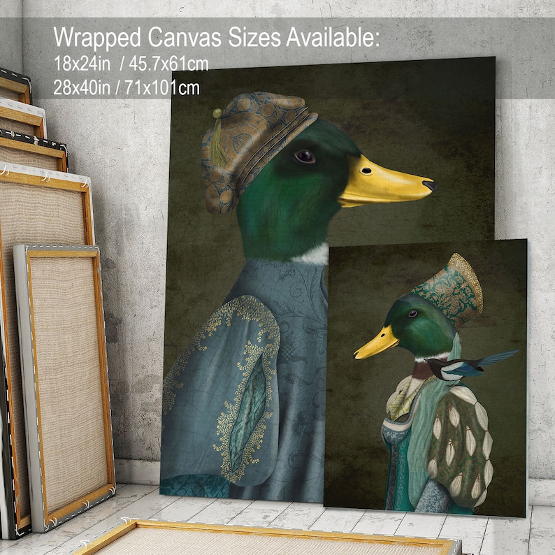 LIMITED EDITION Anthropomorphic Art Set of 2 Duck Prints | Etsy