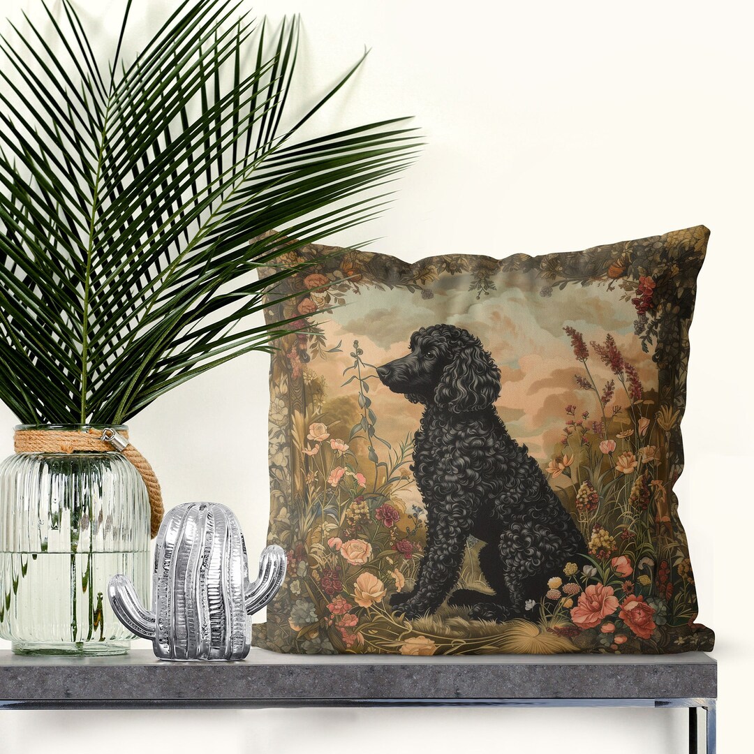 Black Poodle Dog Pillow Cover - Print Both Sides - Cute Poodle Gift ...