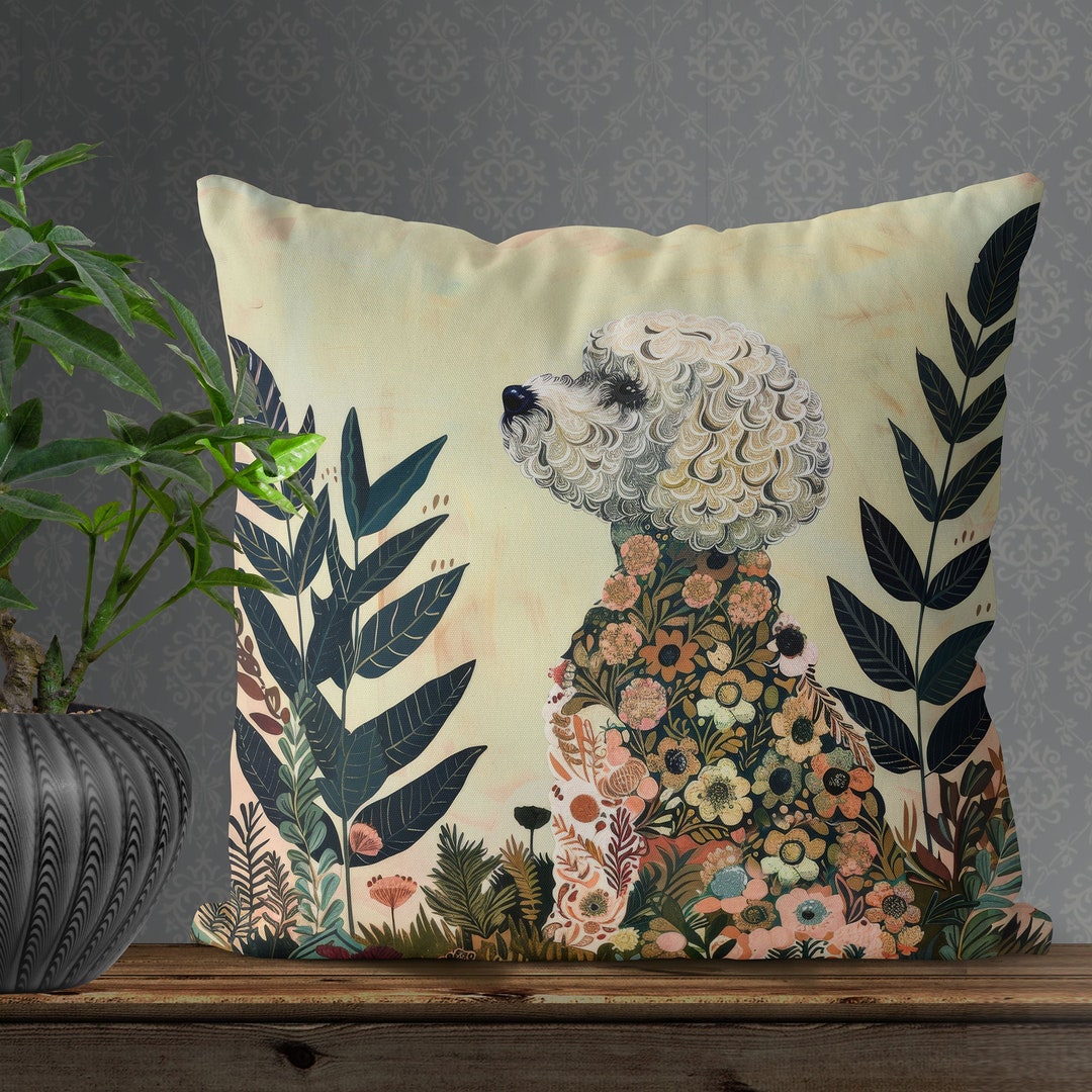 Modern Bichon Frise Pillow Cover, Cute Gift for Dog Lover, 18x18 or ...