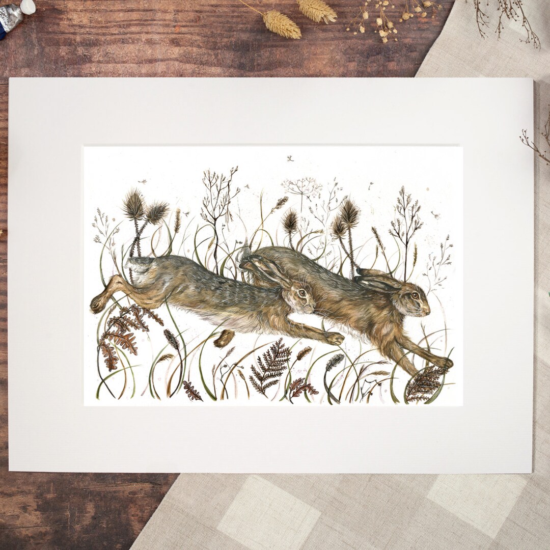 Running Hares' Limited Edition Print - Etsy
