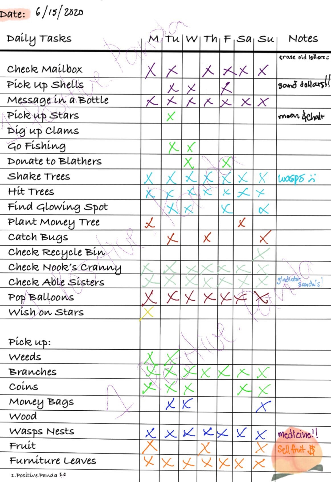 Animal Crossing New Horizons Daily Checklist Part 1 - Etsy