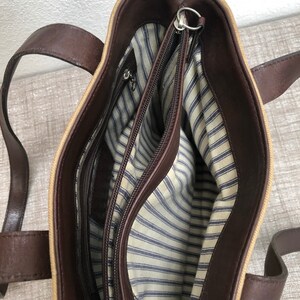 Vintage Coach Greenwich Tote 6134 in Khaki Twill and Mahogany | Etsy