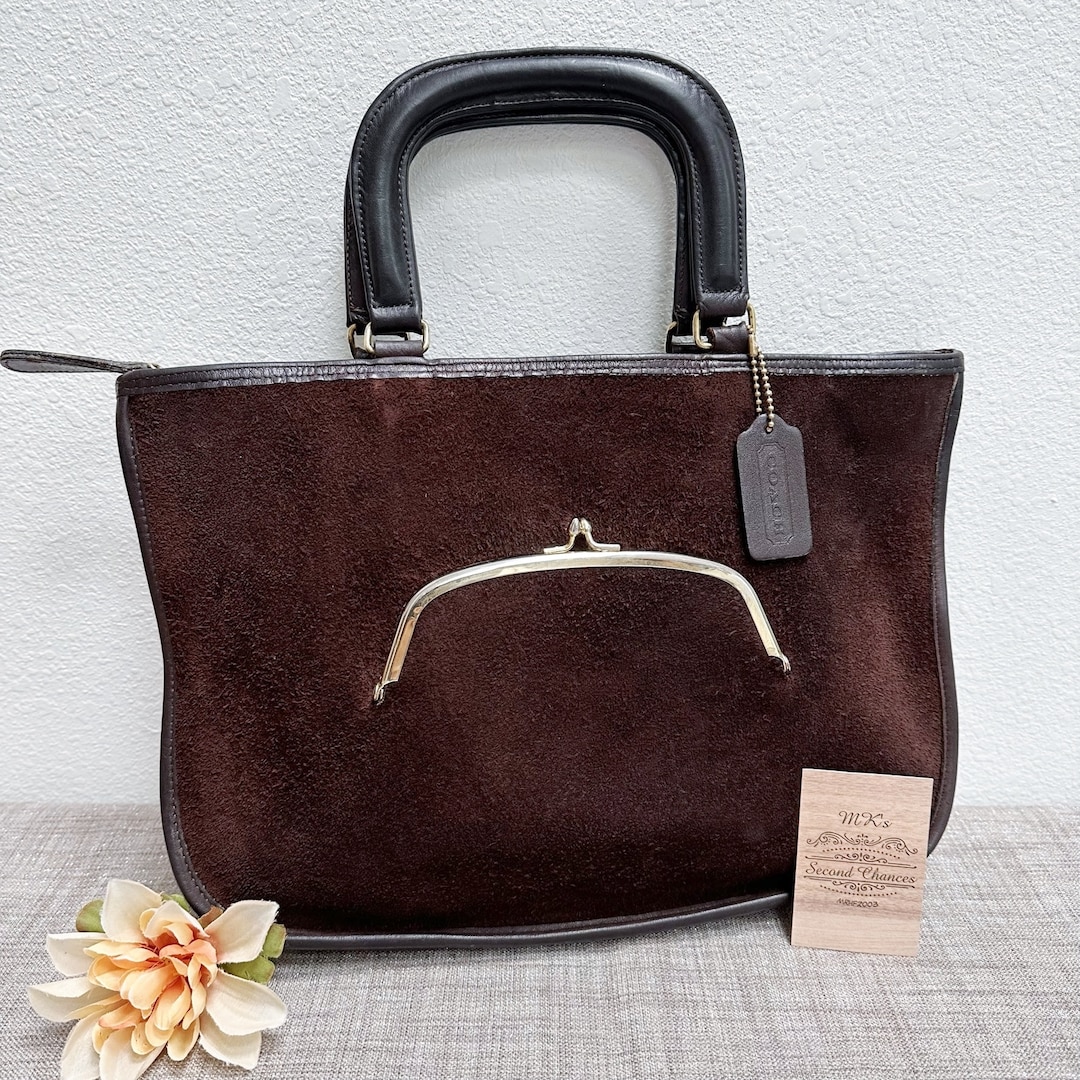 Rare Vintage Coach Ruff Out Watermelon Tote 9448 - Mocha Leather, Pre ...