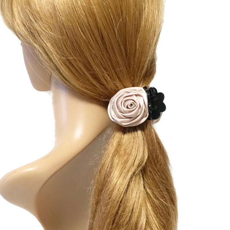 Satin Mini Rose Hair Clamp Women Flower Hair Accessory | Etsy