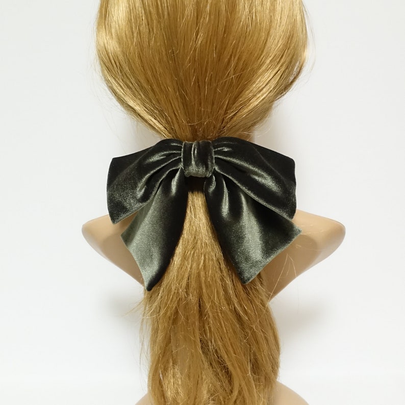 Velvet Drape Hair Bow Ponytail Holder Basic Floppy Style Bow - Etsy