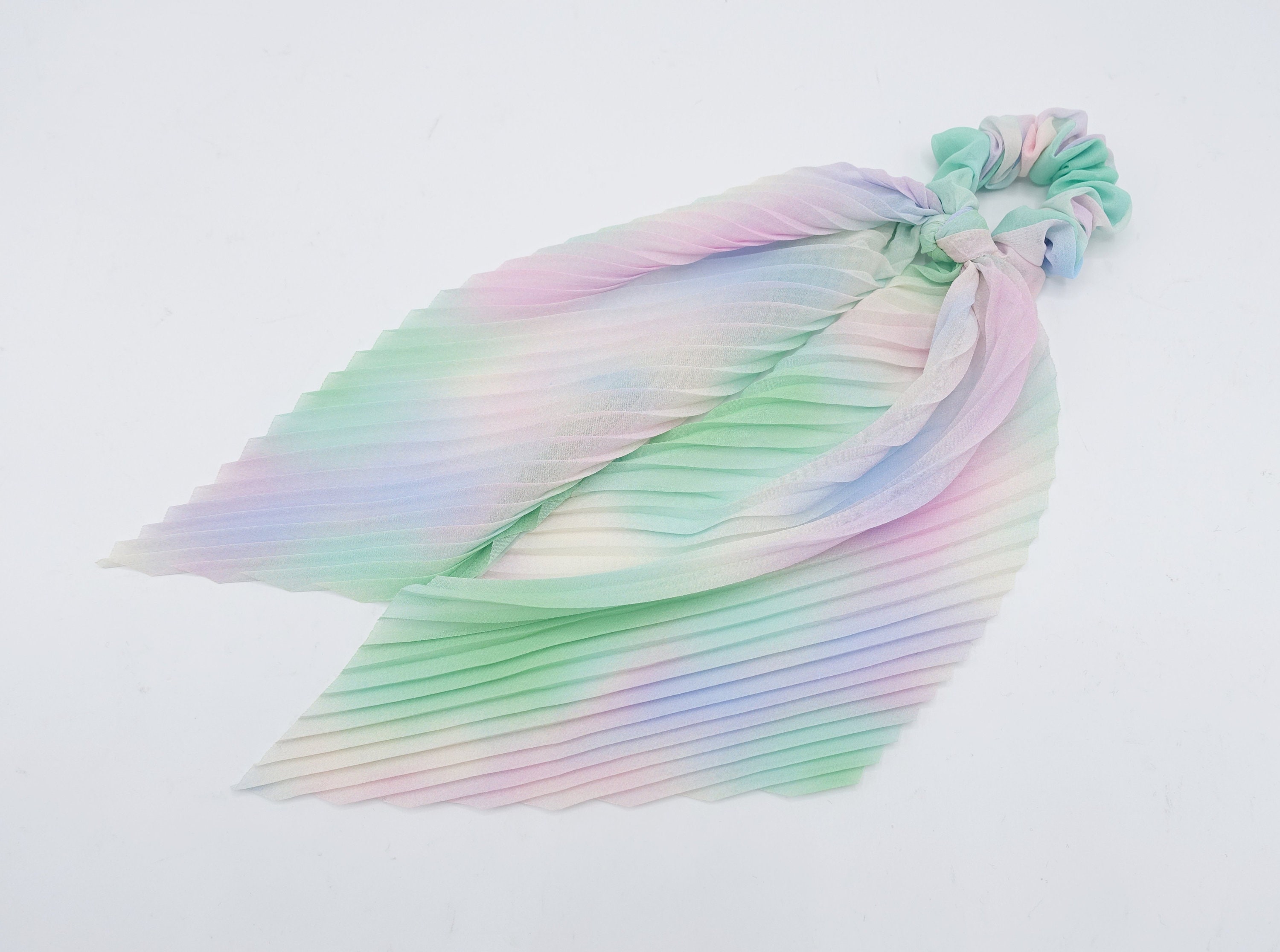 Tie Dye Scrunchies Chiffon Bow Long Tail Scarf Hair Tie - Etsy