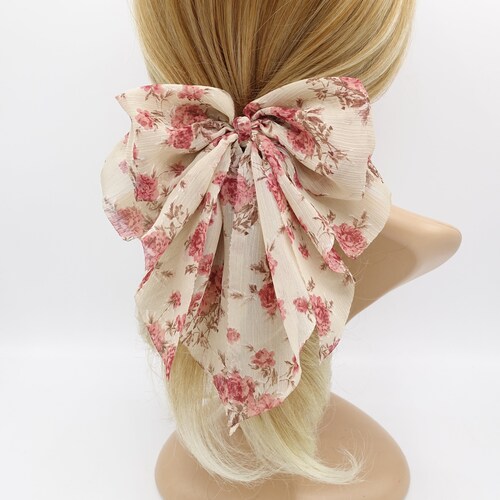 Satin Layered Double Tail Hair Bow - Etsy