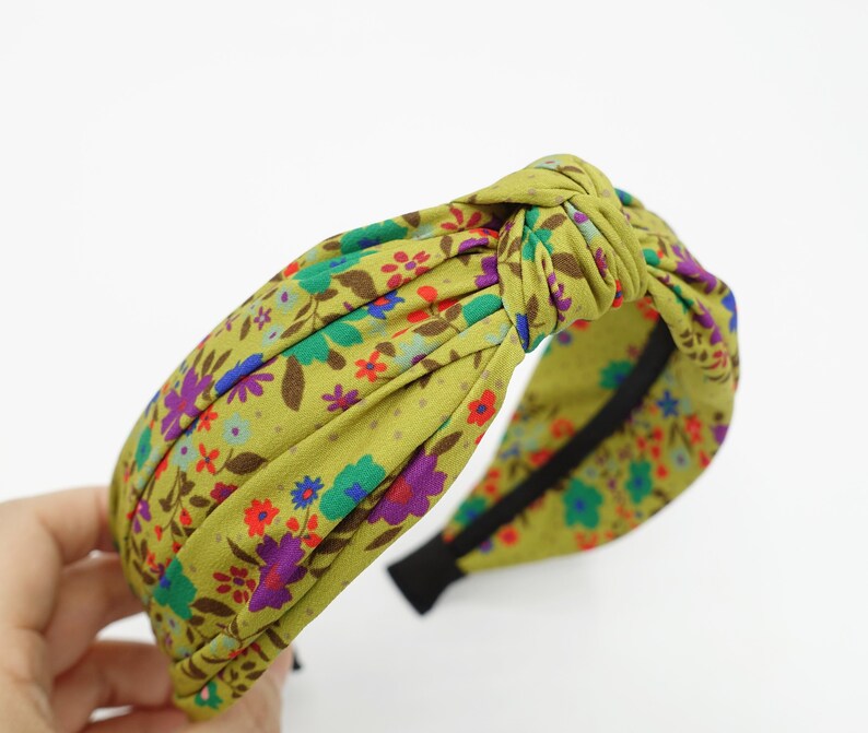 Small Floral Headband Colorful Top Knot Hairband for Women - Etsy