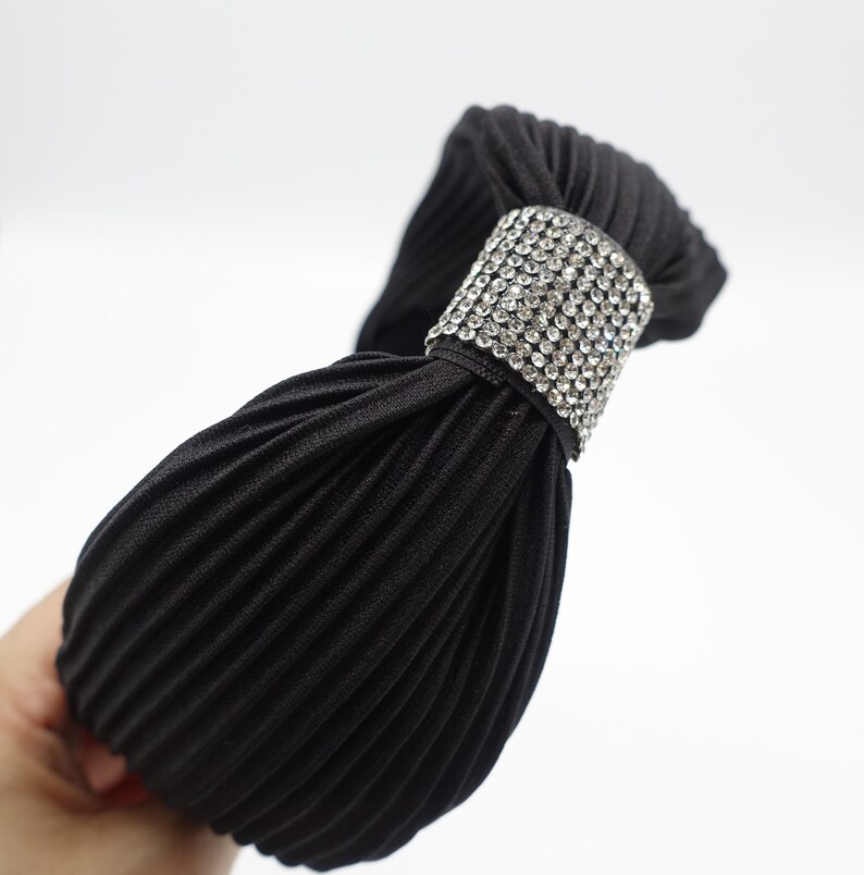 Pleated Headband Rhinestone Decorated Hairband Woman Hair Accessory - Etsy