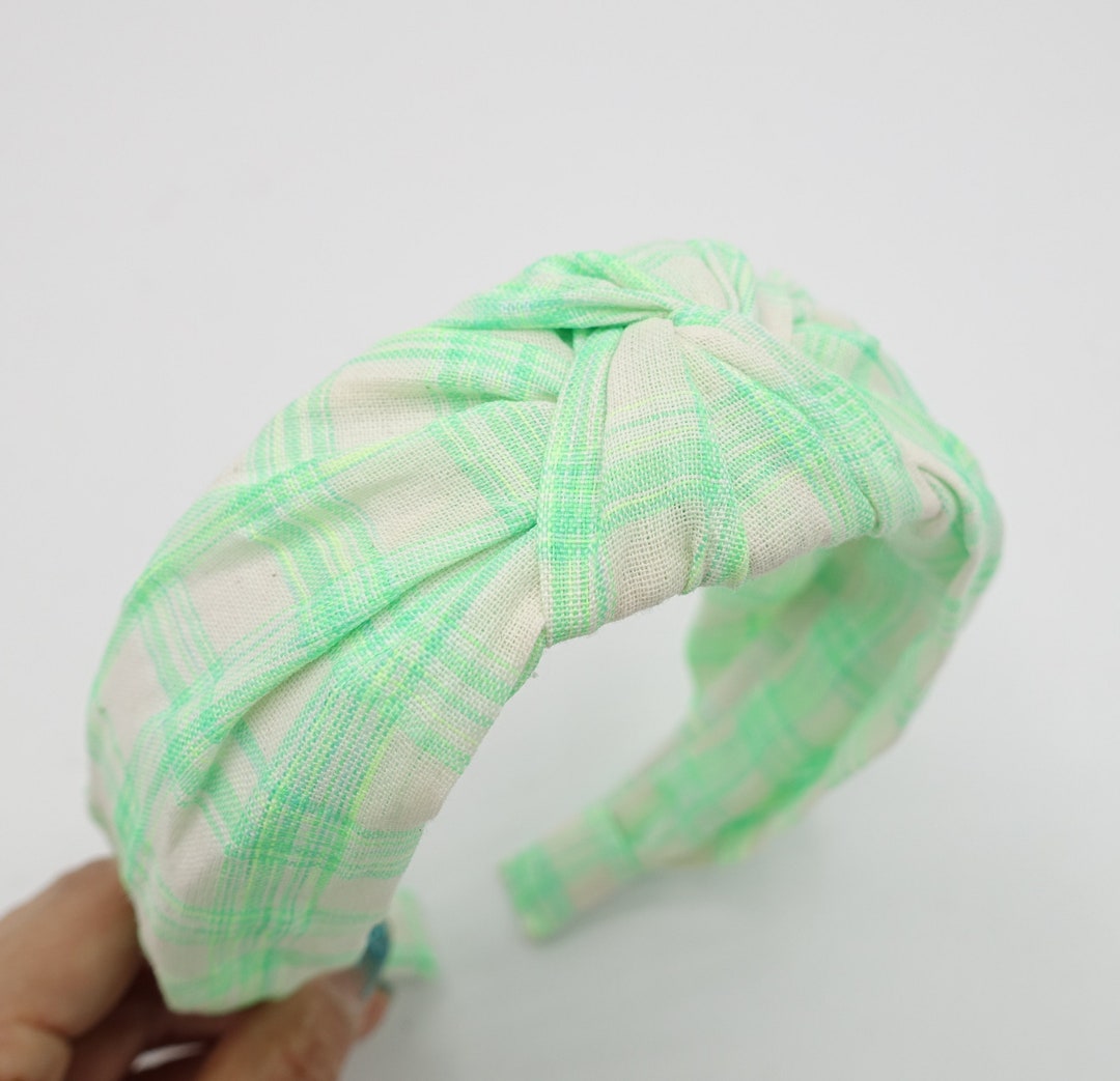 Cotton Knot Headband Tartan Check Hairband Pretty Plaid Check Fashion ...
