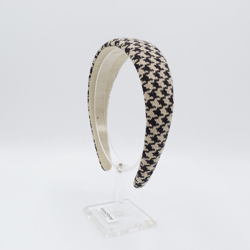 Houndstooth Tweed Headband Padded Hairband Hair Accessory for - Etsy