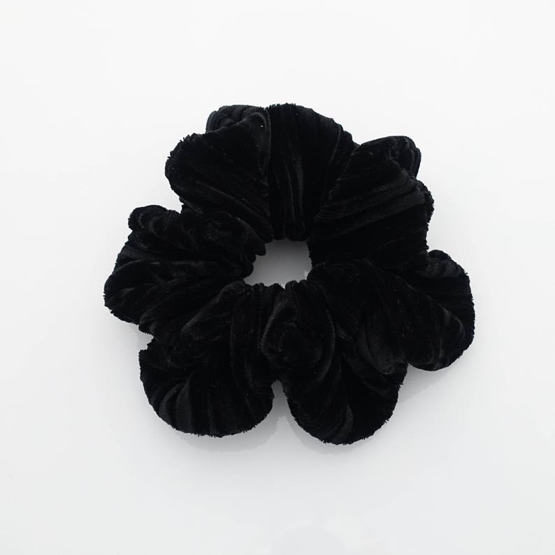 Solid Pleat Velvet Scrunchies Women Hair Elastic Scrunchie | Etsy