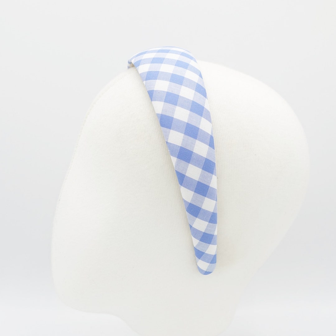 Gingham Check Headband Lightly Padded Hairband Casual Hair Accessory ...