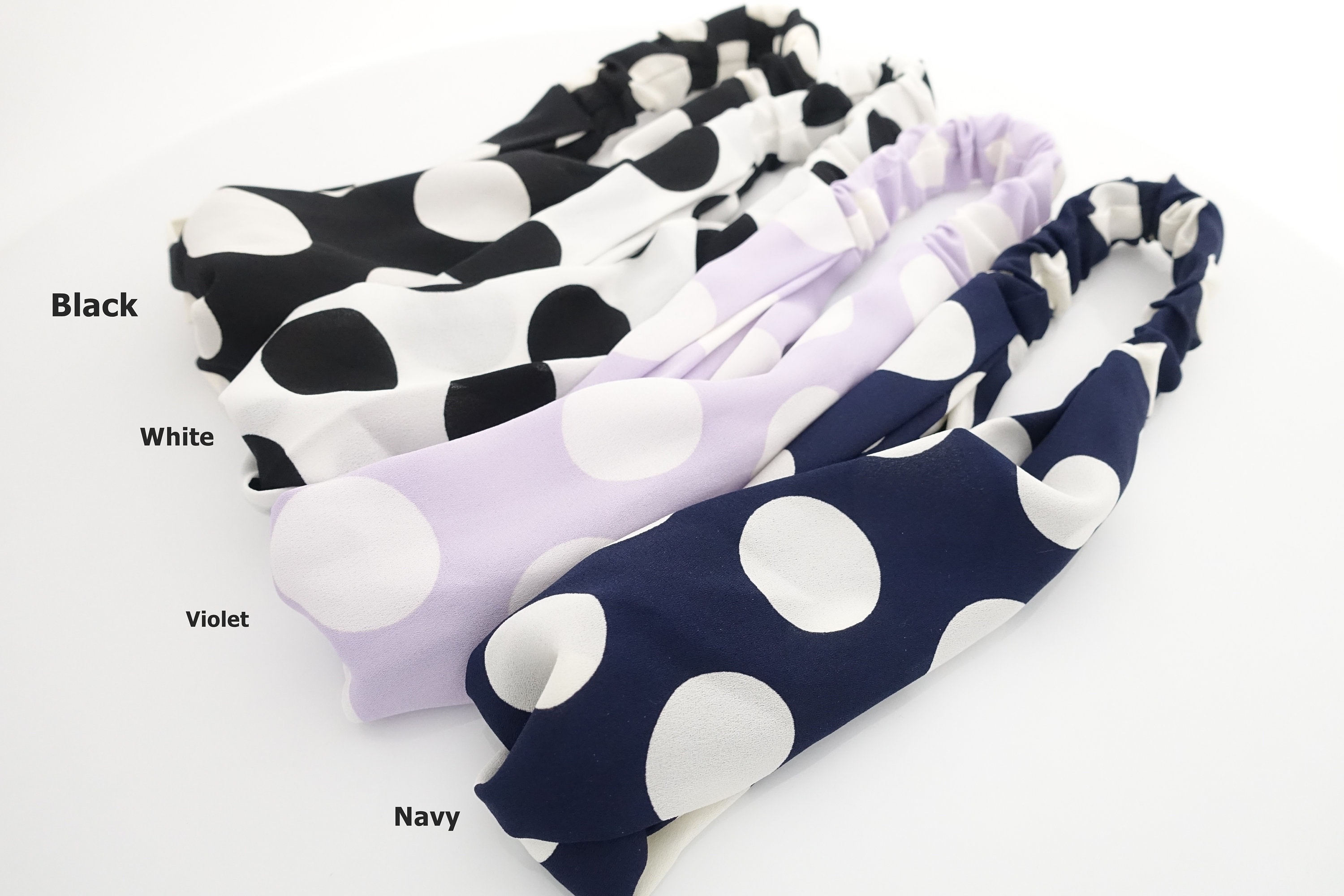 Chiffon Big Dot Headband Elastic Front Twist Headwrap Women Hair ...