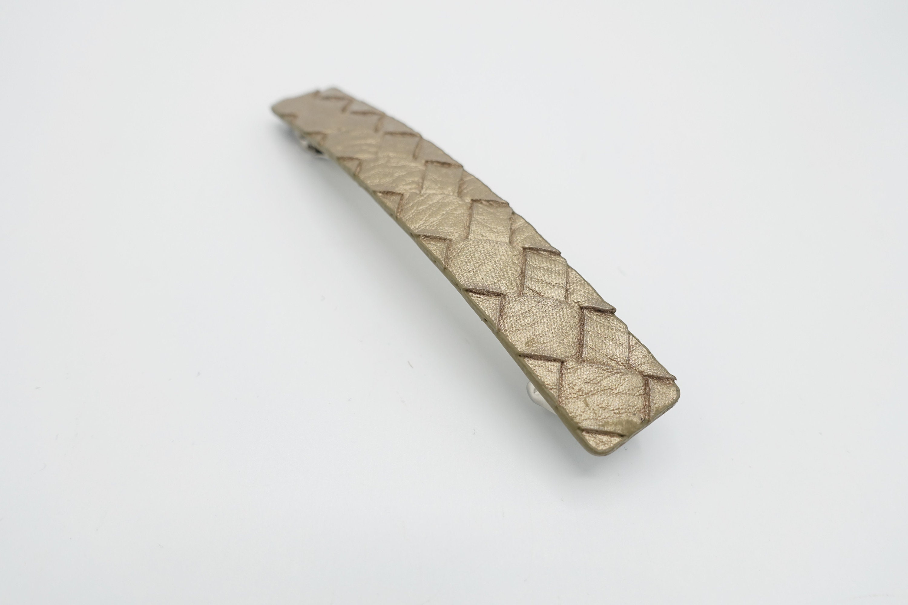 Weaved leather hair barrette for women | Etsy