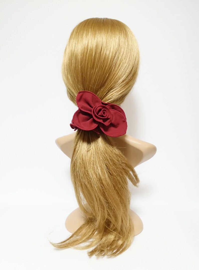 Side Flower Bow Decorated Ruffle Scrunchies Women Hair - Etsy