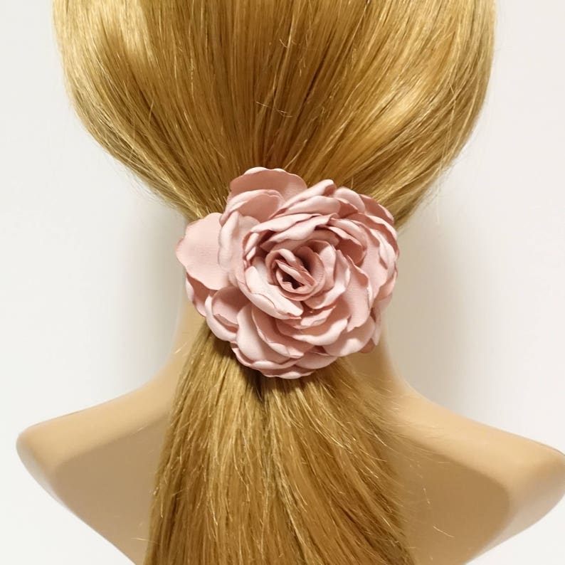 Discolored Petal Wild Rose Flower Hair Elastic Ponytail Holder - Etsy