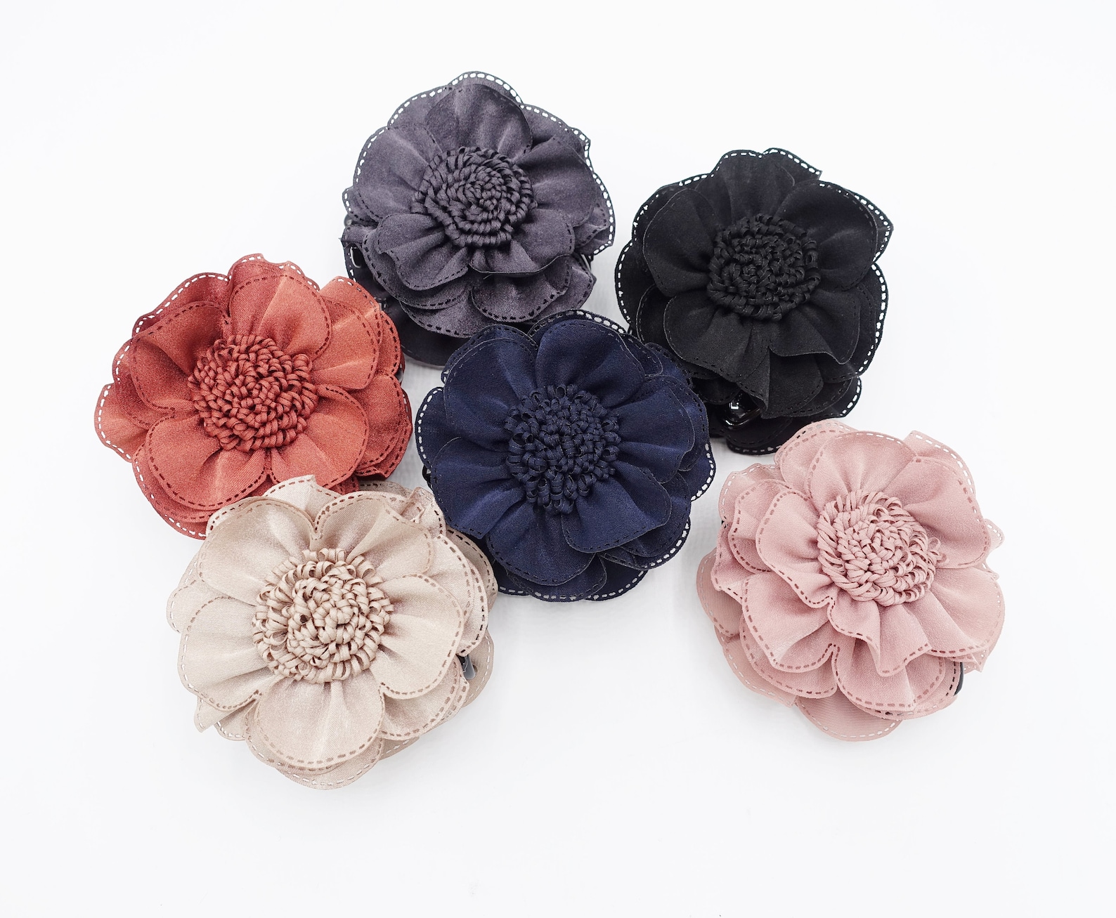 Flower Hair Claw Double Layered Petal Pistil Flower Hair Clamp | Etsy