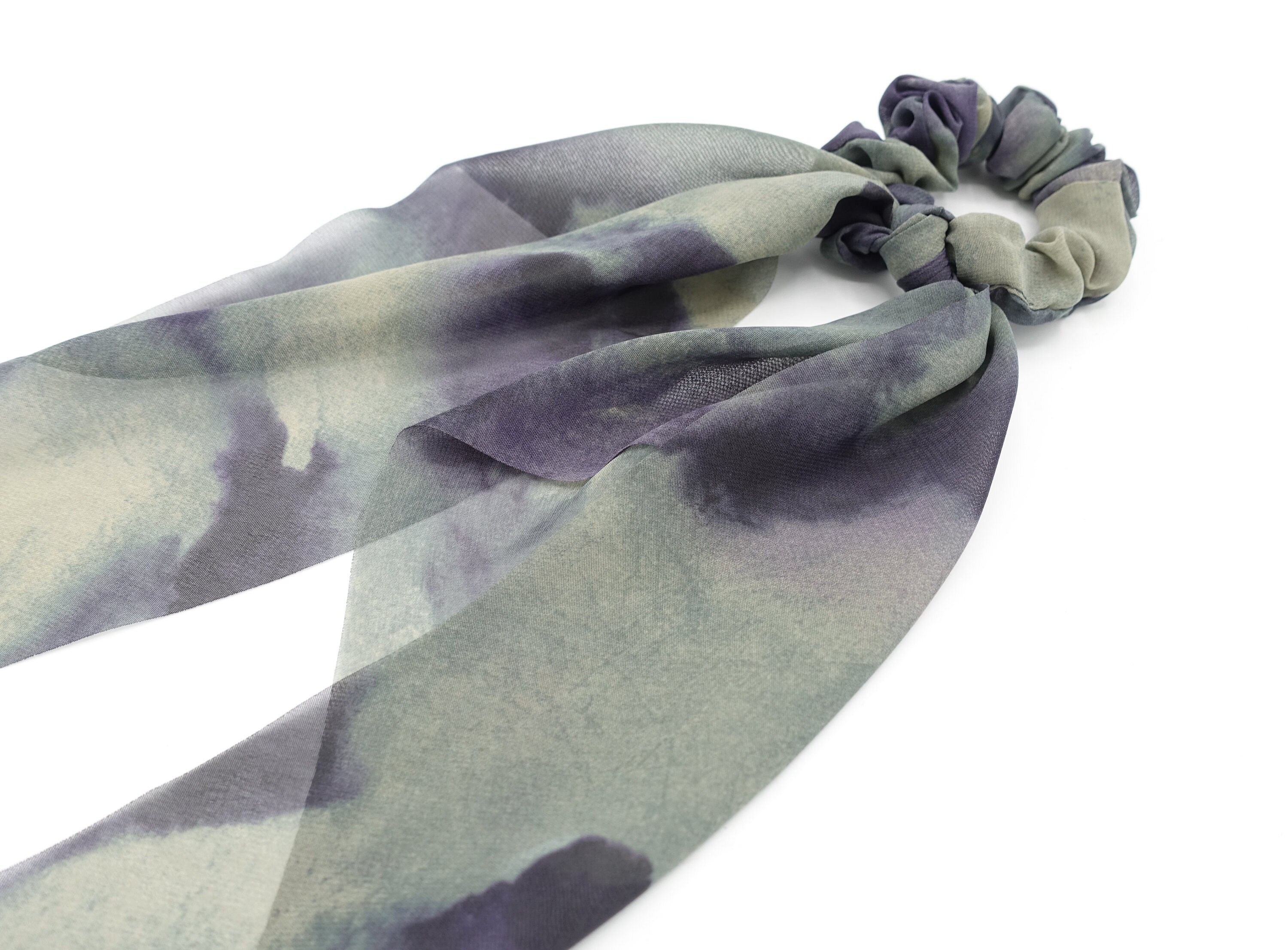 Chiffon Pale Color Long Tail Scrunchies Bow Knotted Scrunchie Women ...