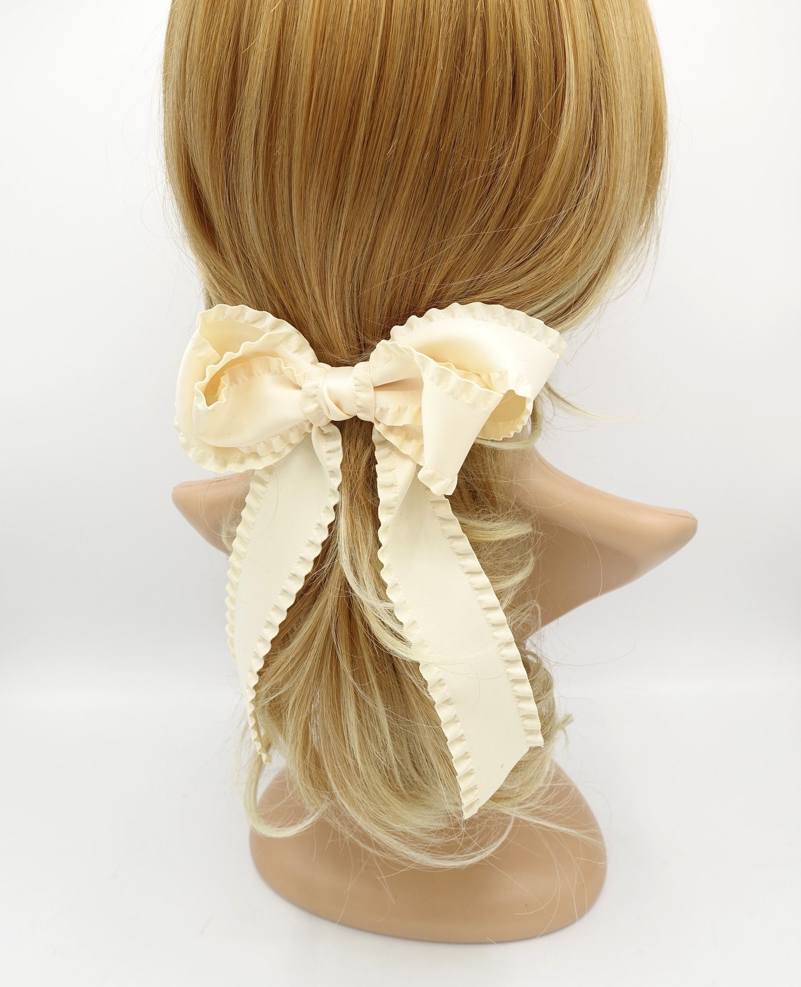 Long Tail Frill Hair Bow Edge Decorated Women Hair French - Etsy Australia