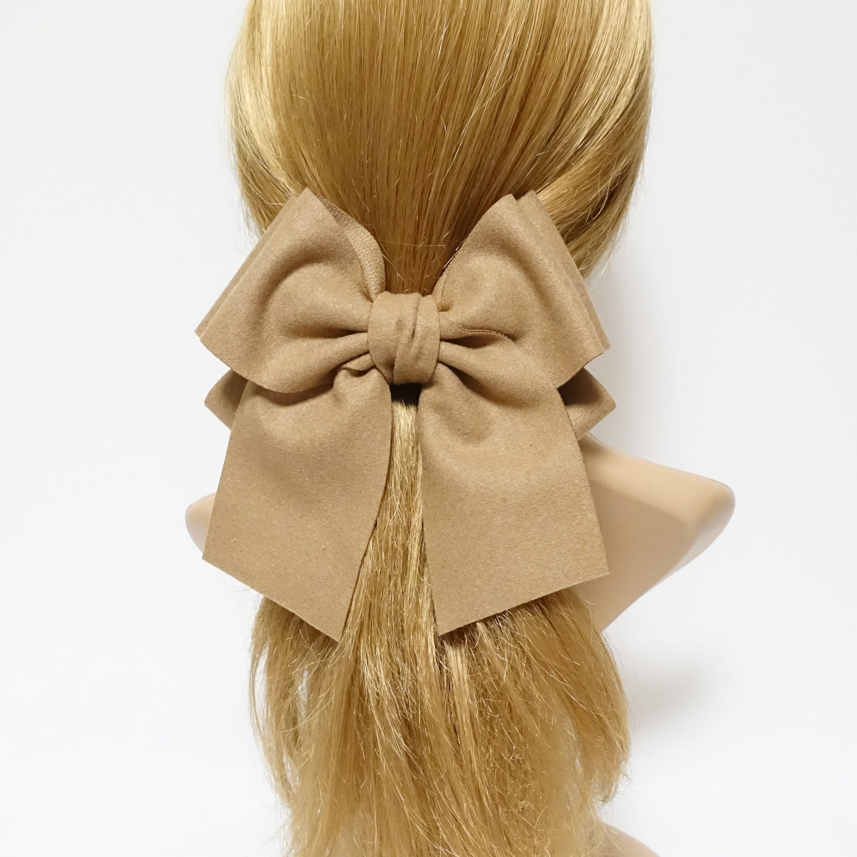 Woolen layered bow V style tail hair bow french barrette for | Etsy