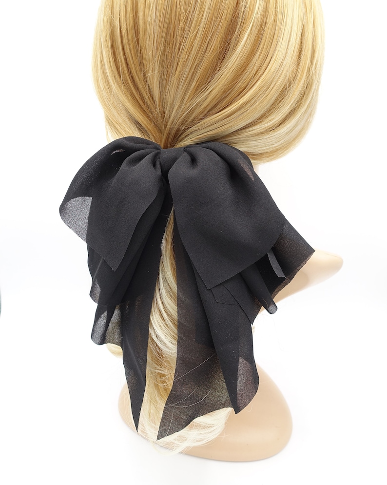 Chiffon Droopy Hair Bow Sheer Hair Accessory for Women - Etsy