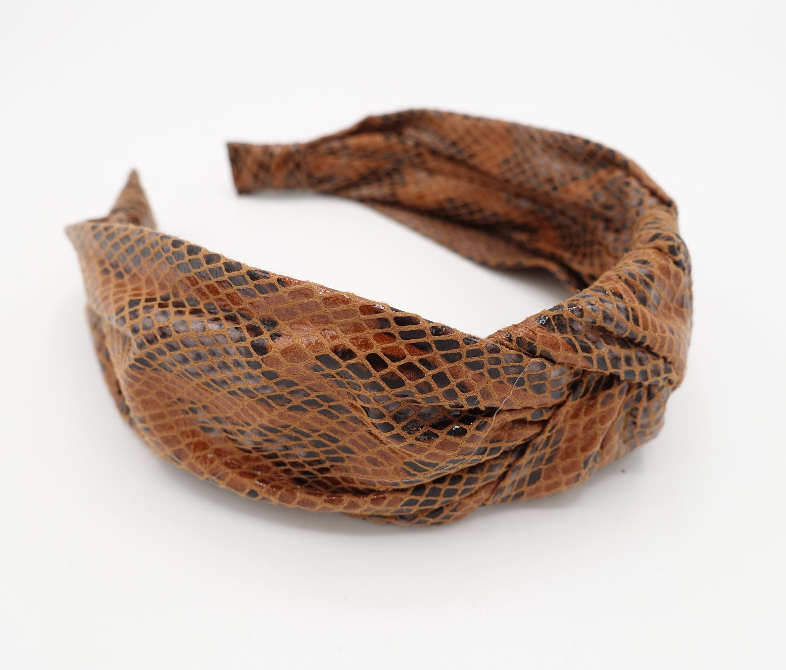 Knotted Headband Faux Leather Python Print Hairband Animal | Etsy