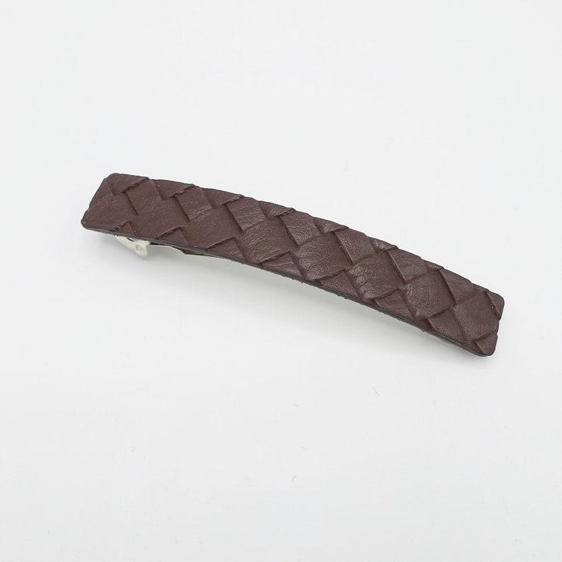 Weaved Leather Hair Barrette for Women - Etsy