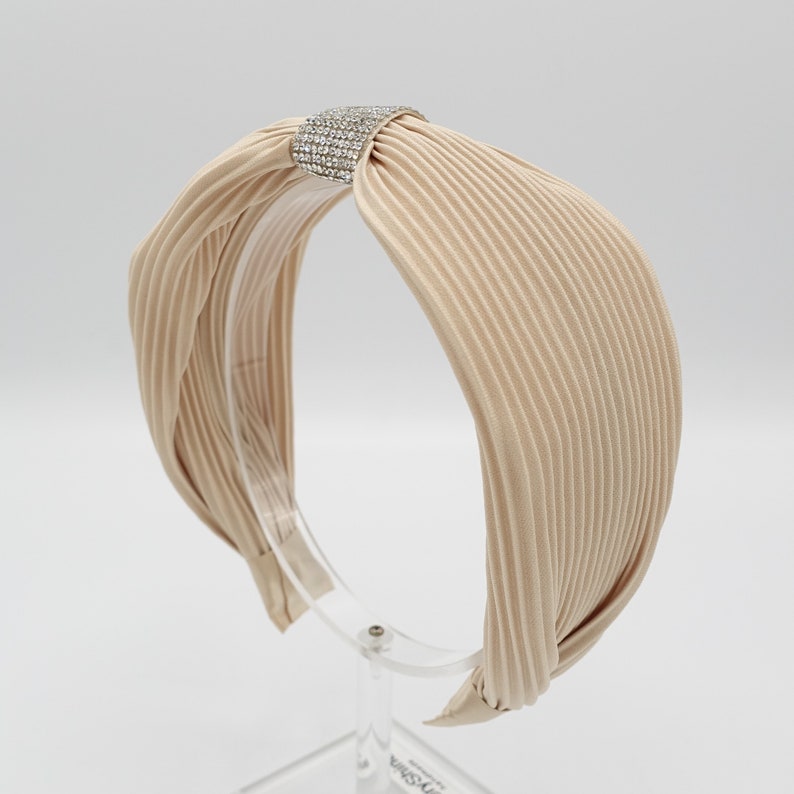 Pleated Headband Rhinestone Decorated Hairband Woman Hair - Etsy