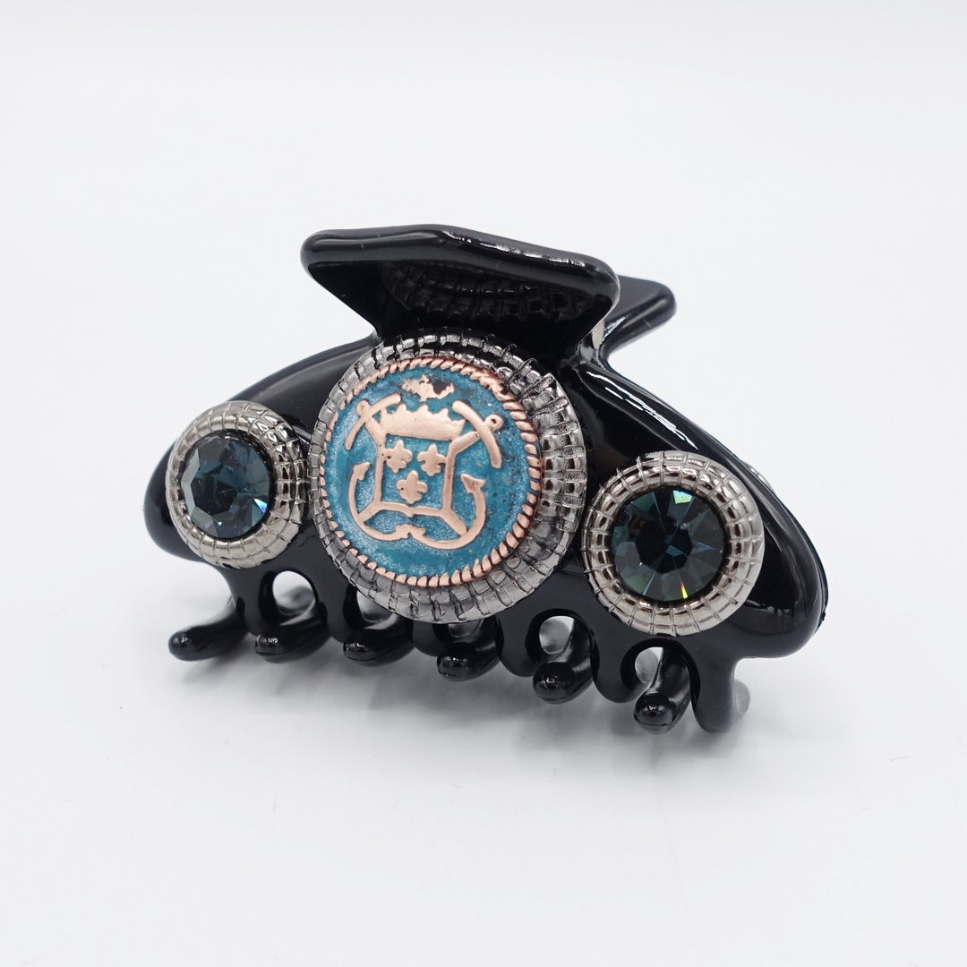 Mini Rhinestone Hair Claw, Button Hair Claw, Small Hair Claw for Women ...